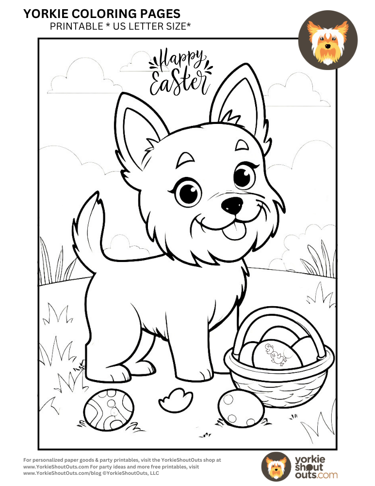 Yorkie ShoutOuts | Celebrate Easter with 3 Free Downloadable Coloring ...